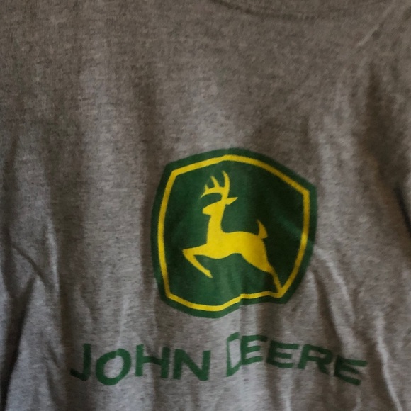 John Deere | Shirts | John Deere Grey Shirt With Green And Yellow Logo ...